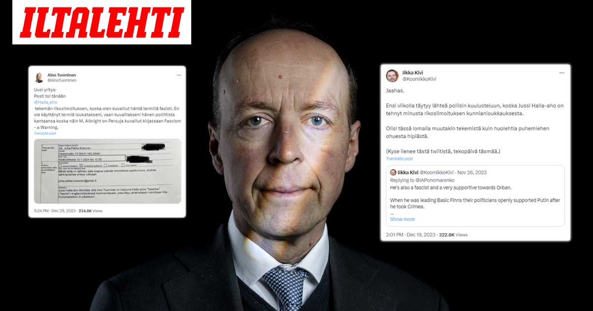 Koomikko ja poliitikko kutsuivat Jussi Halla-ahoa fasistiksi – Poliisi tutkii