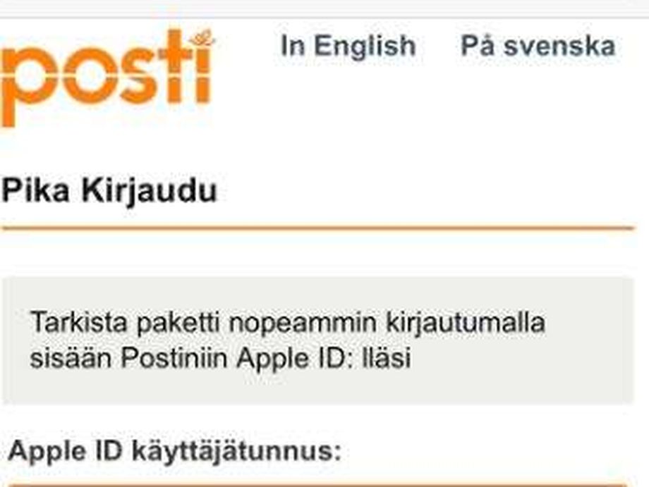 Varo Postin nimissä lähetettyä huijausviestiä, se kaappaa tiedot ja ...