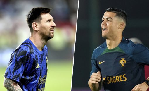 Lionel Messi ja Cristiano Ronaldo - Louis Vuittonin kuva