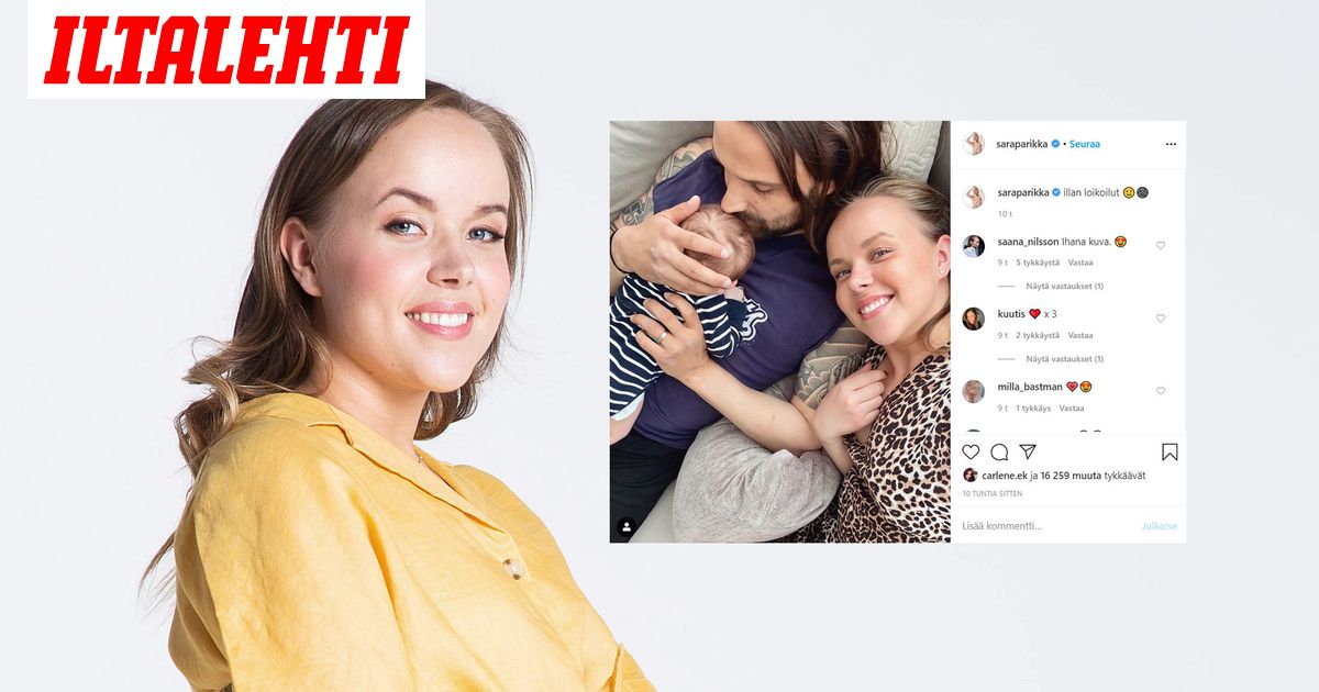 Sara ja Mikko Parikka poseeraavat yhteiskuvassa