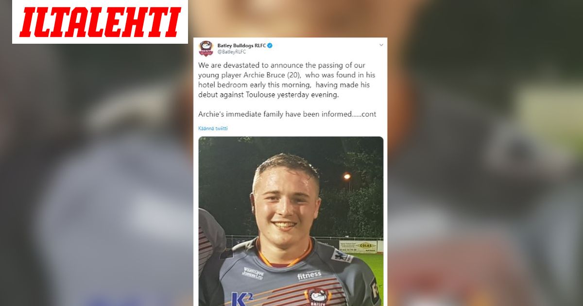 Rygbylupaus Archie Bruce, 20, on kuollut - löydettiin hotellihuoneesta