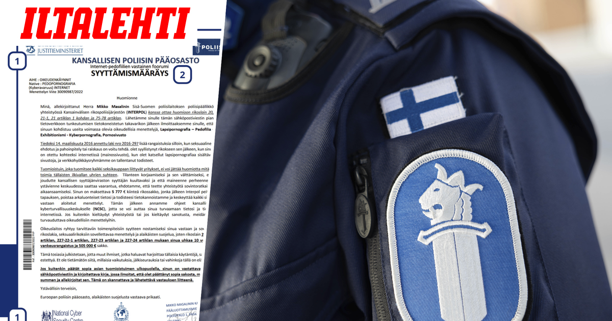 Varoitus: Oikea poliisi ei koskaan lähetä tällaisia viestejä