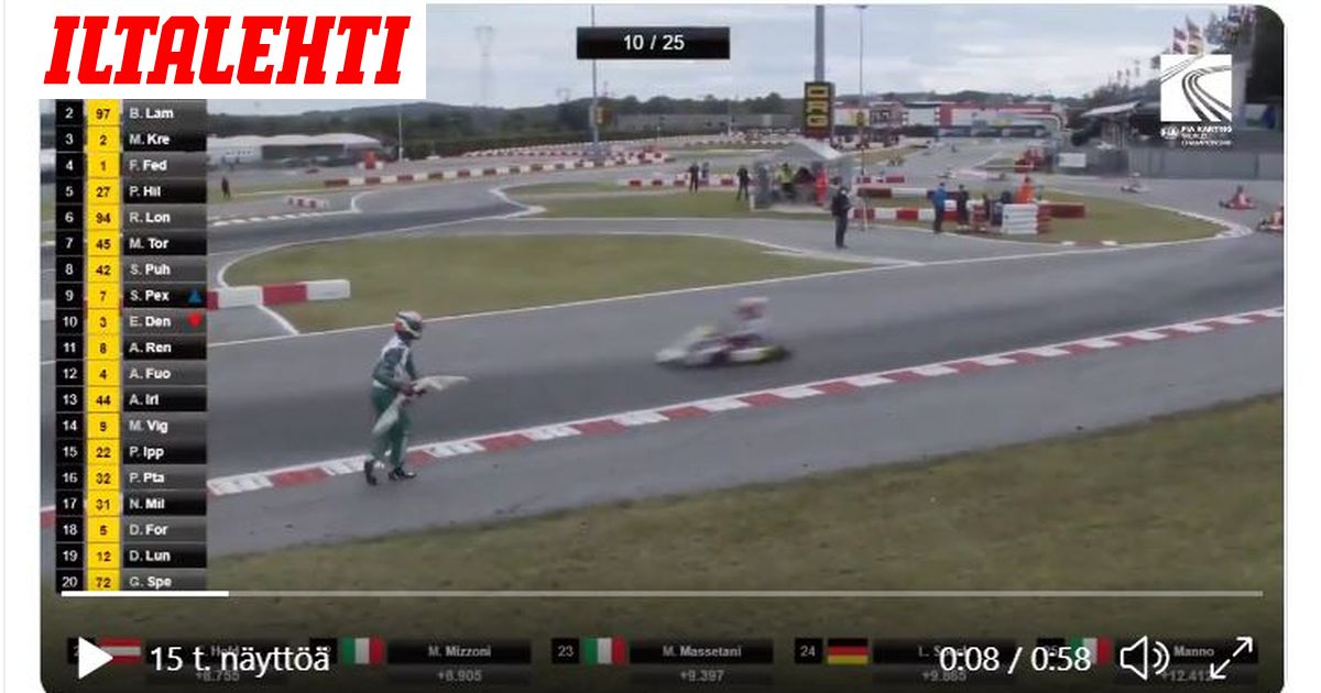 Luca Corberi ajoi ulos – yritti heittää puskurilla kartingkuskia