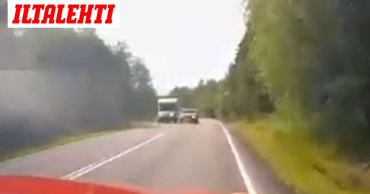 Hurja läheltä piti -ohitus Kemiöntiellä