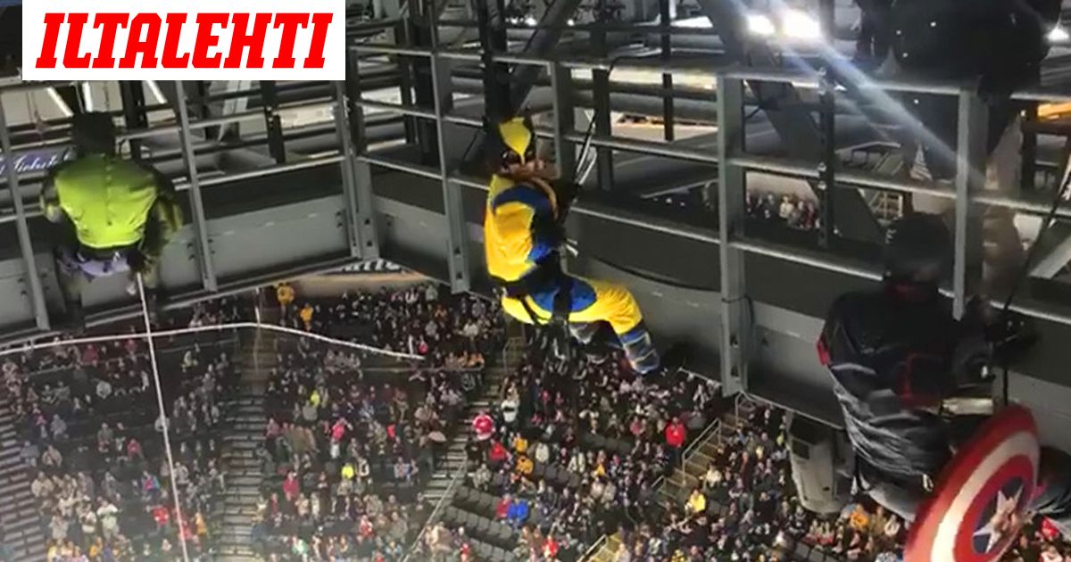 Video: Marvelin supersankarit saapuviat jääkiekko-otteluun pudottamaan ...