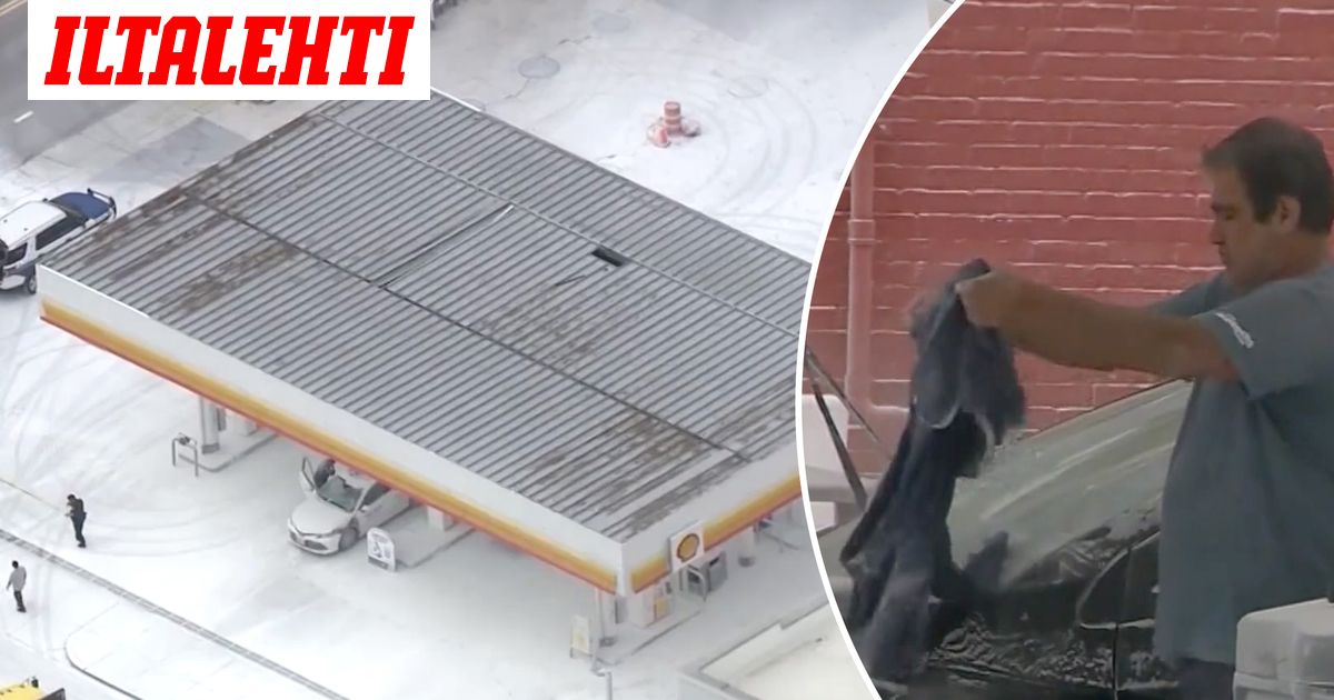 Heinäkuussa lunta? Bensa-asema sai valkoisen peitteen Bostonissa