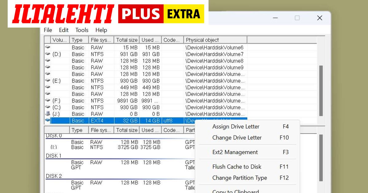 Ext2 Volume Manager: Linux-tiedostot helposti Windowsiin