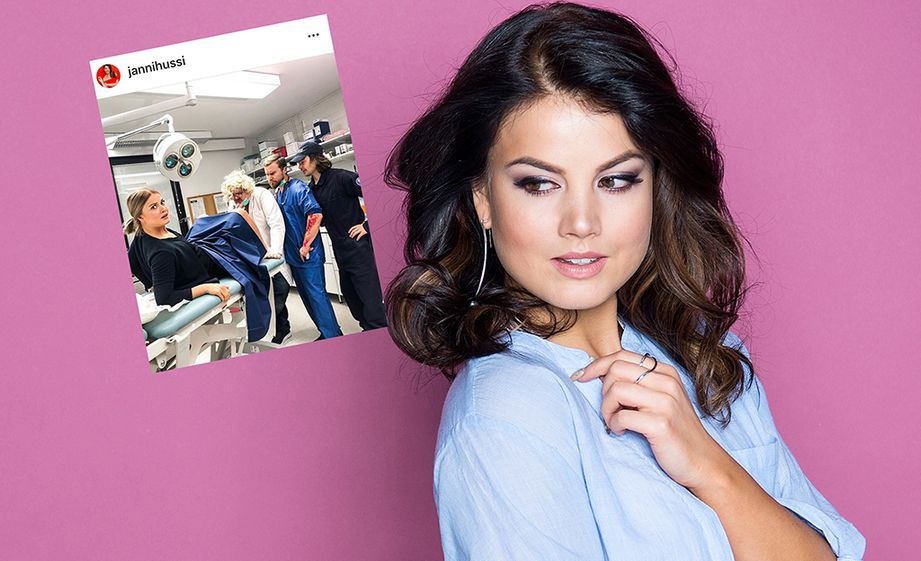 Janni Hussi julkaisi räävittömän huumorikuvan: ”Ekaa kertaa gynekologille”