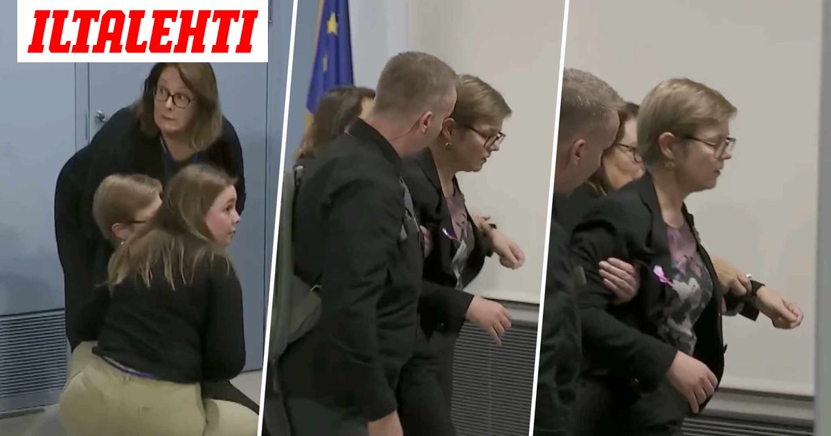 Sisäministeri Krista Mikkonen tuupertui Nord Stream -tiedotustilaisuudessa