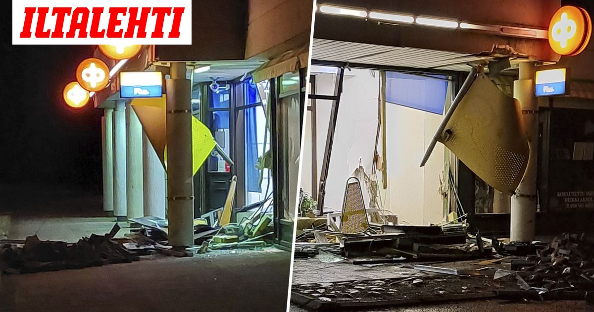 Kauhakuormaaja varasti pankkiautomaatin – ”Hemmetinmoinen rytinä”
