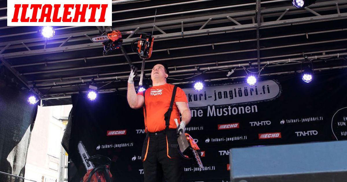 Suomalainen Janne Mustonen teki moottorisahajonglöörauksen ...