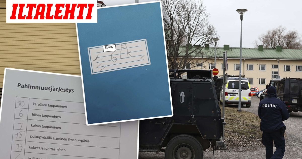 Viertolan kouluampujan kouluvihkosta löytyi ”pahimmuusjärjestys”