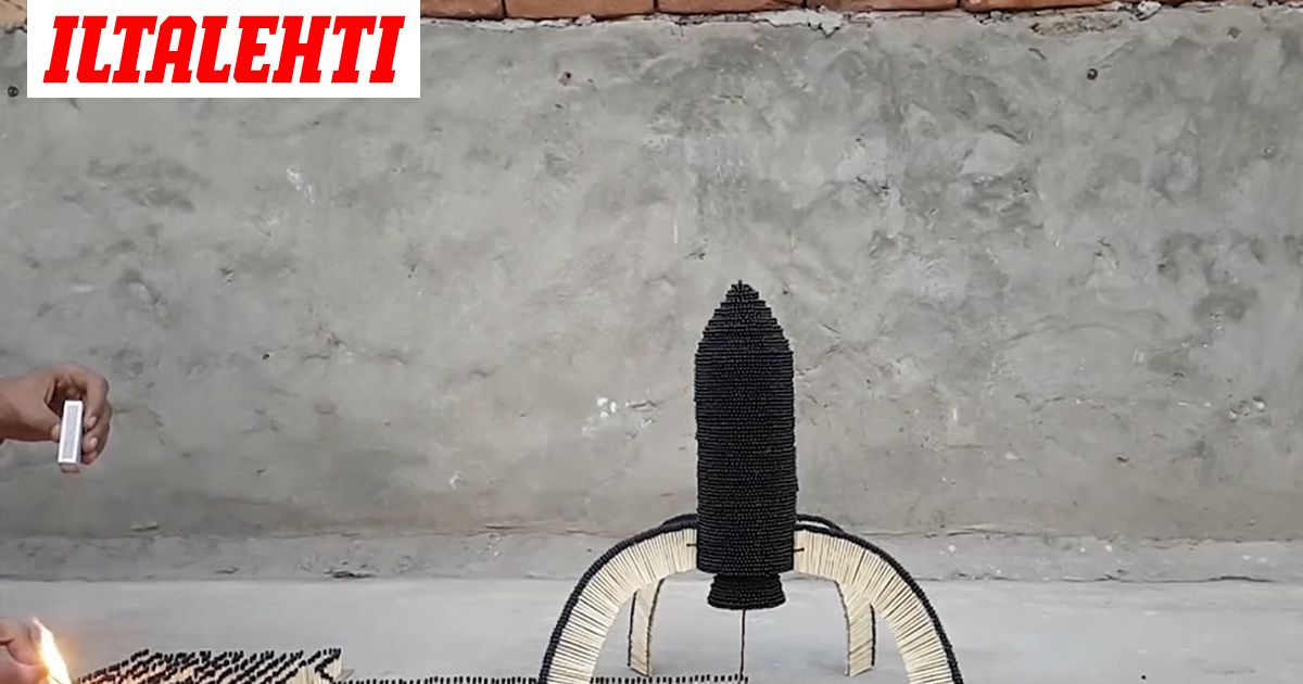 Video: Miljoonasta tulitikusta valmistettu raketti nousee ilmaan