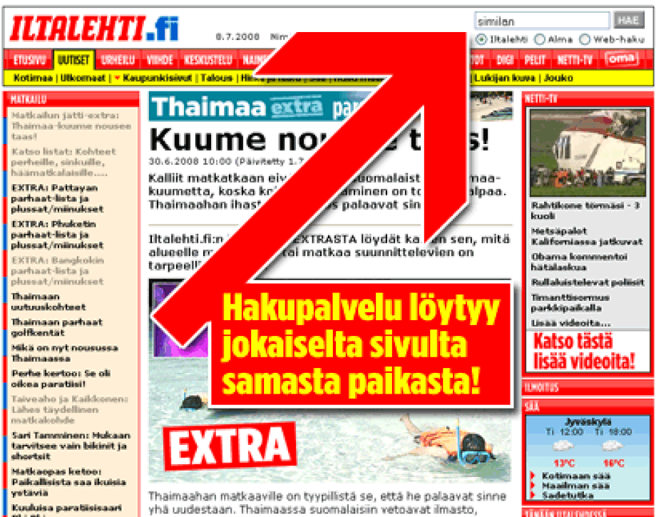 Etsitkö unelmien matkailukohdetta? IL-hakupalvelu auttaa!