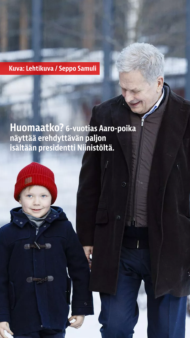Huomaatko? 6-vuotias Aaro Niinistö näyttää erehdyttävän paljon Saulilta ...