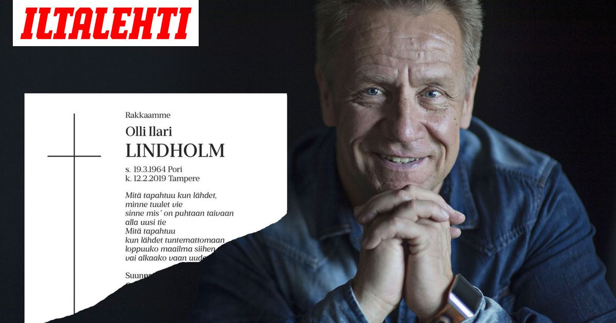 Olli Lindholmin koskettava kuolinilmoitus julkaistiin Satakunnan ...