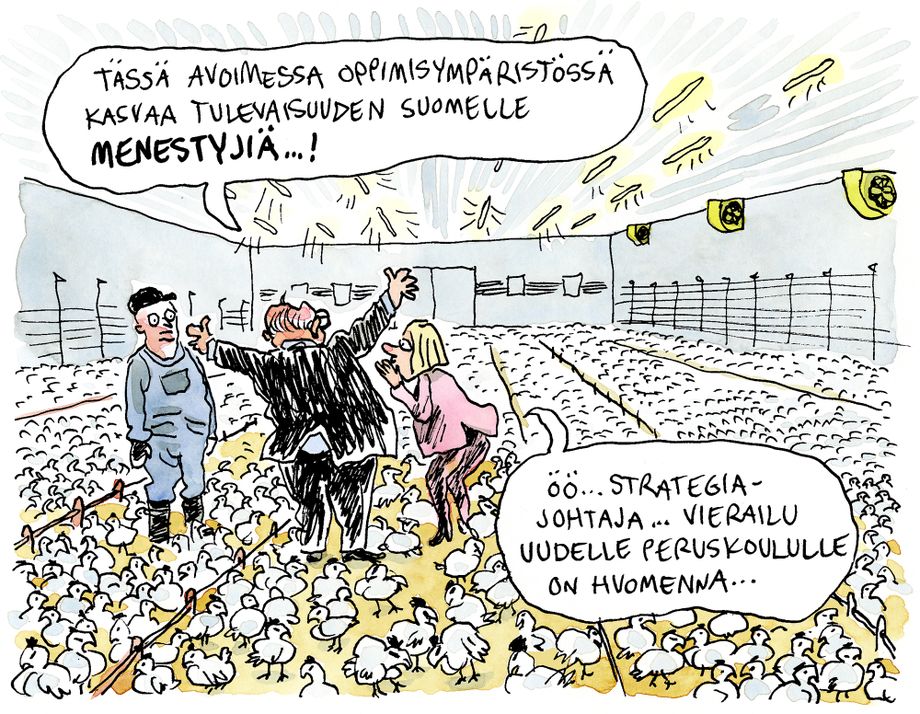 Ville Ranta, pilapiirros: Halp... tehokas ja avoin oppimisympäristö ...