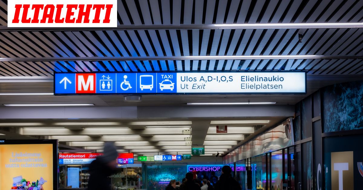Helsingin päärautatieaseman huvittava kyltti: Adios, ulos, ut, exit