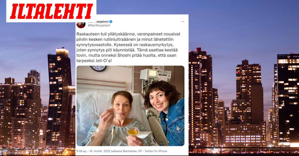 Mari Karppinen sairaalaan: raskausmyrkytys