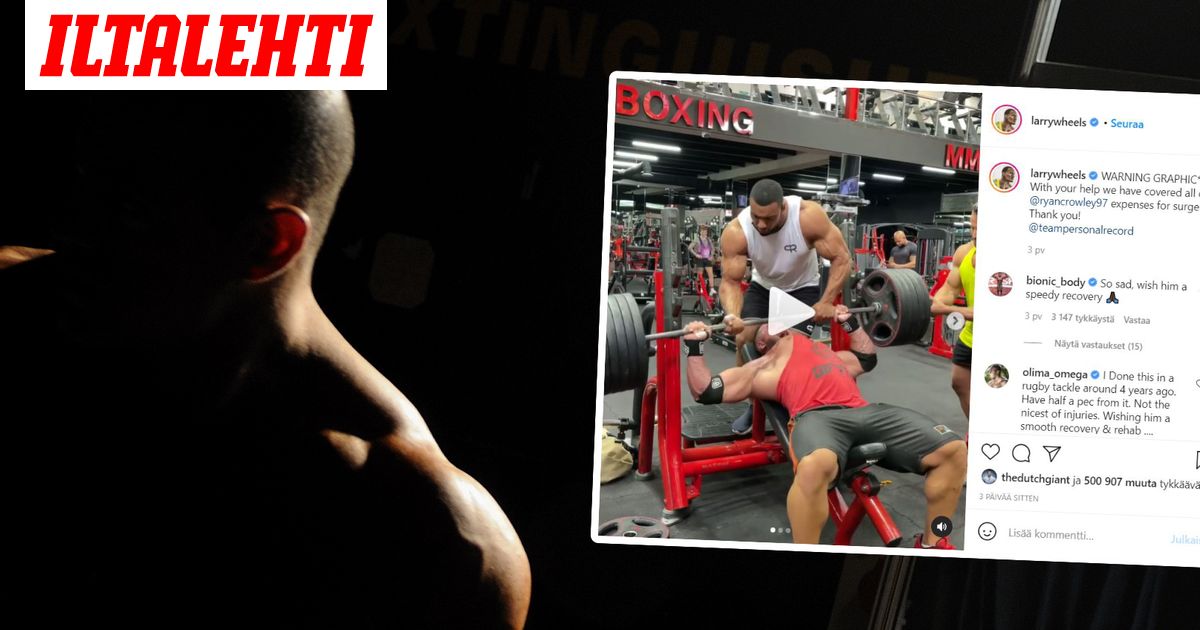 Rujot kuvat: Ryan Crowleyn rintalihas repesi kesken penkkipunnerruksen