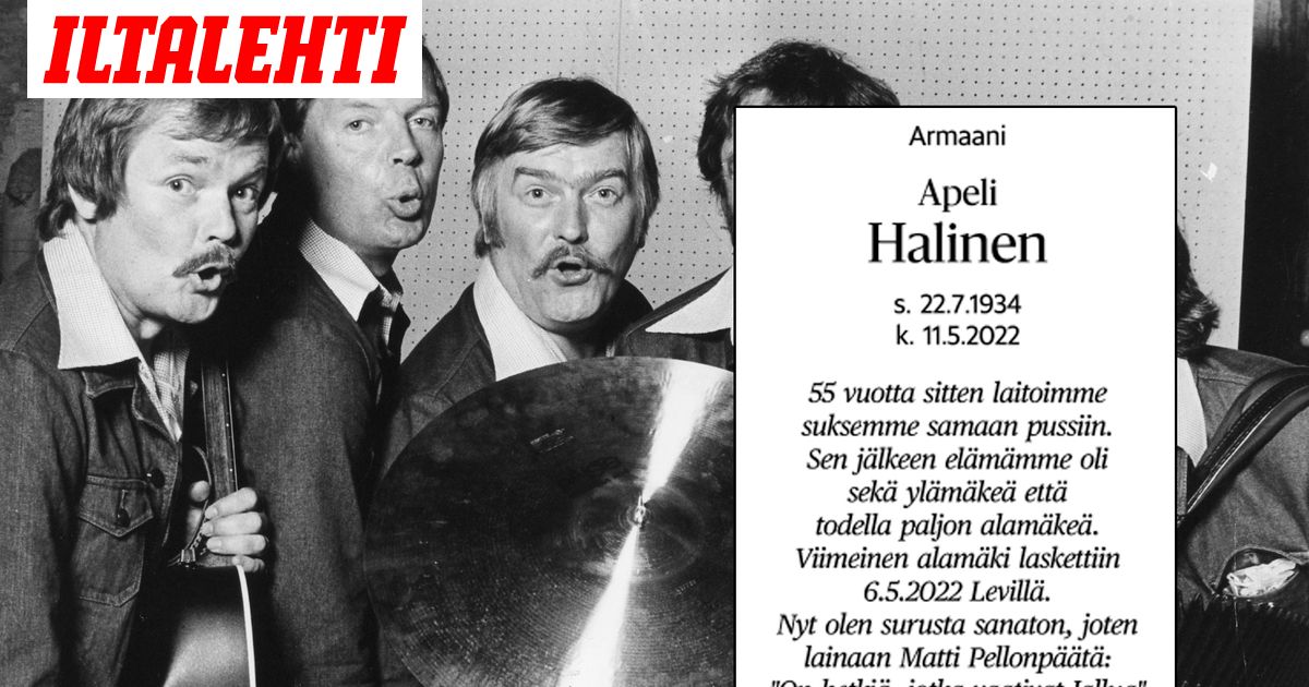 Alpo ”Apeli” Halisen kuolinilmoitus julkaistiin HS:ssä