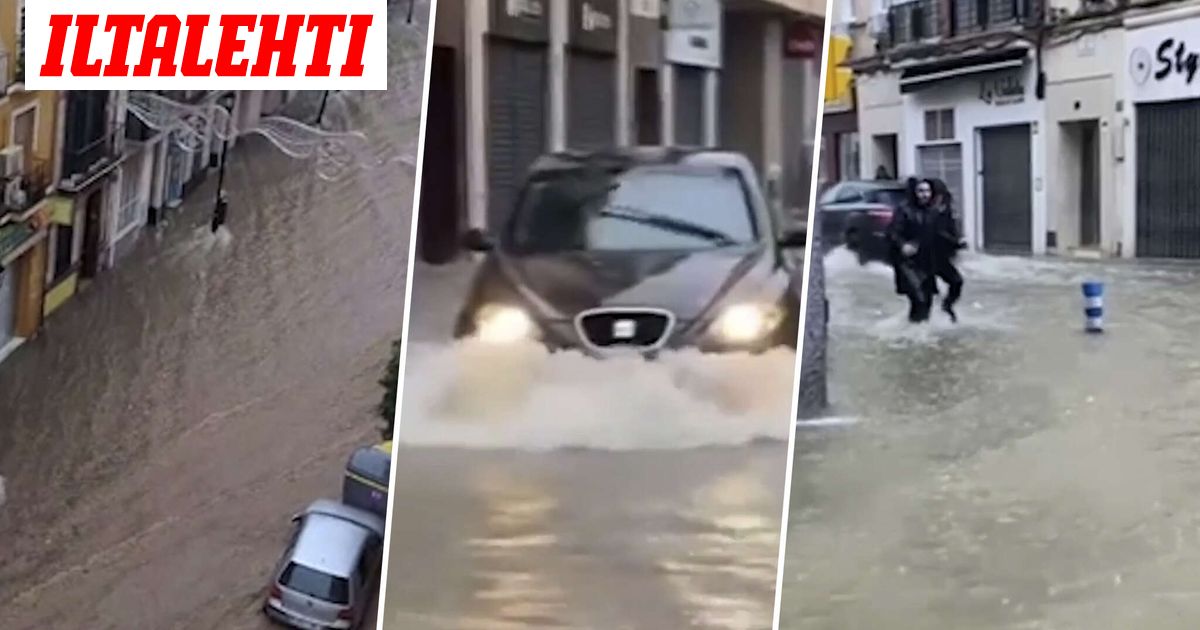 Video näyttää Espanjan hurjan tilanteen – Pahat rankkasateet iskivät ...