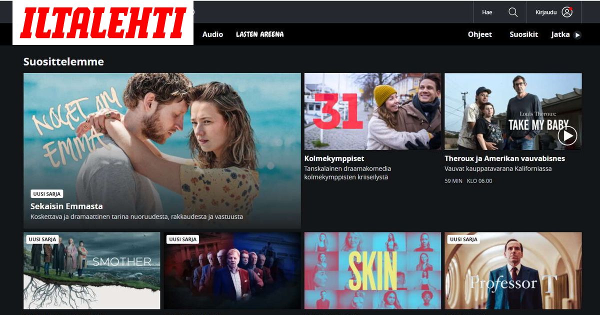 Yle Areena uudistuu, mikäli telkkari on tarpeeksi uusi